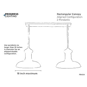 Progress Lighting P8404-143 Three-Light Linear Pendant Accessory Canopy, Black,Graphite