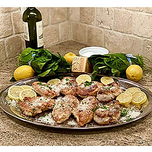 24”x16” Polished Stainless Steel Oval Serving Platter - Ideal for Parties - Dishwasher Safe - Holds up to 22 LB Uncarved Bird or Easter Ham