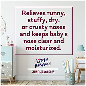 Little Remedies Saline Spray and Drops, Safe for Newborns, 0.5 fl oz