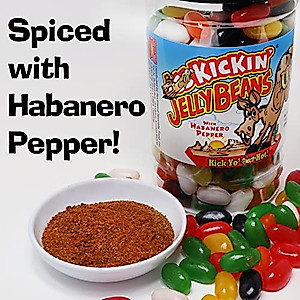 ASS KICKIN’ Hot and Spicy Jellybeans with Habanero Pepper - 9 Oz Resealable Jar - Great for Easter Candy or a Spicy Food Challenge - Try the Gourmet Spicy Jelly Beans Candy