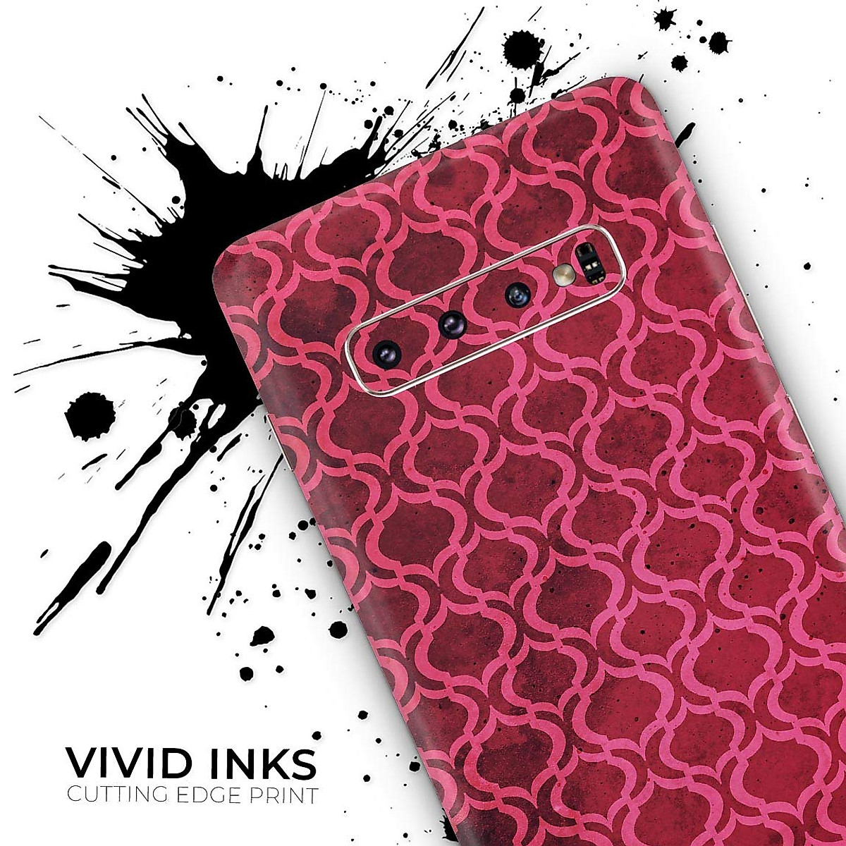 DesignSkinz Deep Fuschia Oval Pattern Protective Vinyl Decal Wrap Skin Cover Compatible with The Samsung Galaxy S20 (Screen Trim & Back Glass Skin)