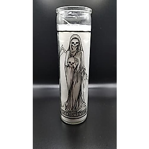 Holy Death (Santa Muerte) 7 Day White Candle -veladoras para la Santa Muerte , Santa Muerte Veladora-Santisima Muerte-7 Day Candle- devotional Candle- White Candle