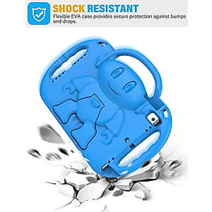 SUPLIK Kids Case for iPad 5th/6th Generation (9.7 inch, 2017/2018), iPad Air 1 & Air 2 & Pro 9.7 Kids Case with Shoulder Strap Handle Stand for iPad 5/6 & iPad Air 1st/2nd Gen, Blue