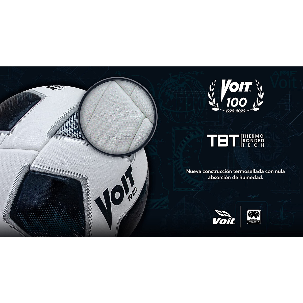 Voit 100 FIFA Quality PRO, Official Match Ball Liga MX Clausura 2022, No. 5 Soccer Ball