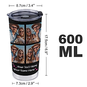 Personalized Picture Tumbler for Men Women,Gift for Dad Mom Families Friends,Custom Photo Image & Text Travel Mug,Insulated Stainless Steel Coffee Cup,Multi Color
