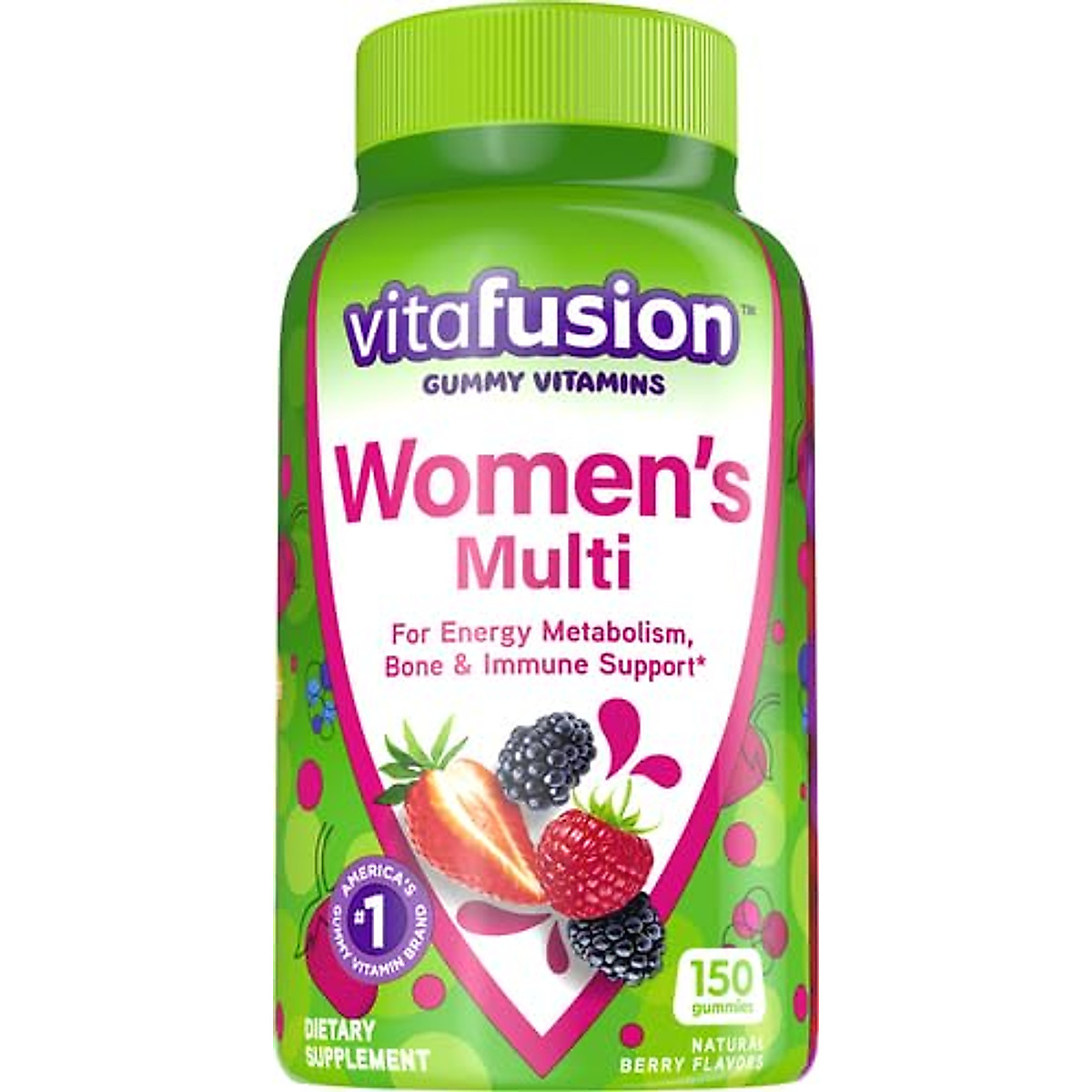Vitafusion Womens Multivitamin Gummies, Berry Flavored Daily Vitamins for Women With Vitamins A, C, D, E, B-6 and B-12, America’s Number 1 Gummy Vitamin Brand, 75 Days Supply, 150 Count
