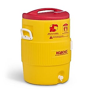 Igloo 400 Series Water Cooler, 10 gal, 16 Dia x 23.5 h, Red