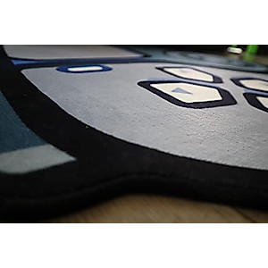 Jasde Gamer Controller Rug Gaming Room Decor Bedroom Living Rugs Washable Blue 3 x 2 Feet (90 x 60 cm)