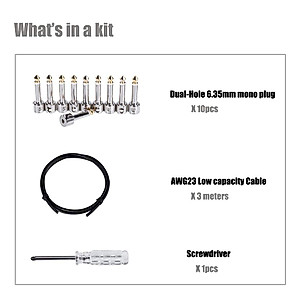 IVU Creator Solderless Patch Cable kit Solder Free Pedalboard Cable kit Guitar Patch Cable Effects Pedal Patch Cable