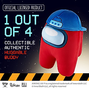 P.M.I. Among Us Baseball Plush Buddy - 1-Foot-Tall Red Huggable Plushie Collectible, 12 Inch Kid's Toy