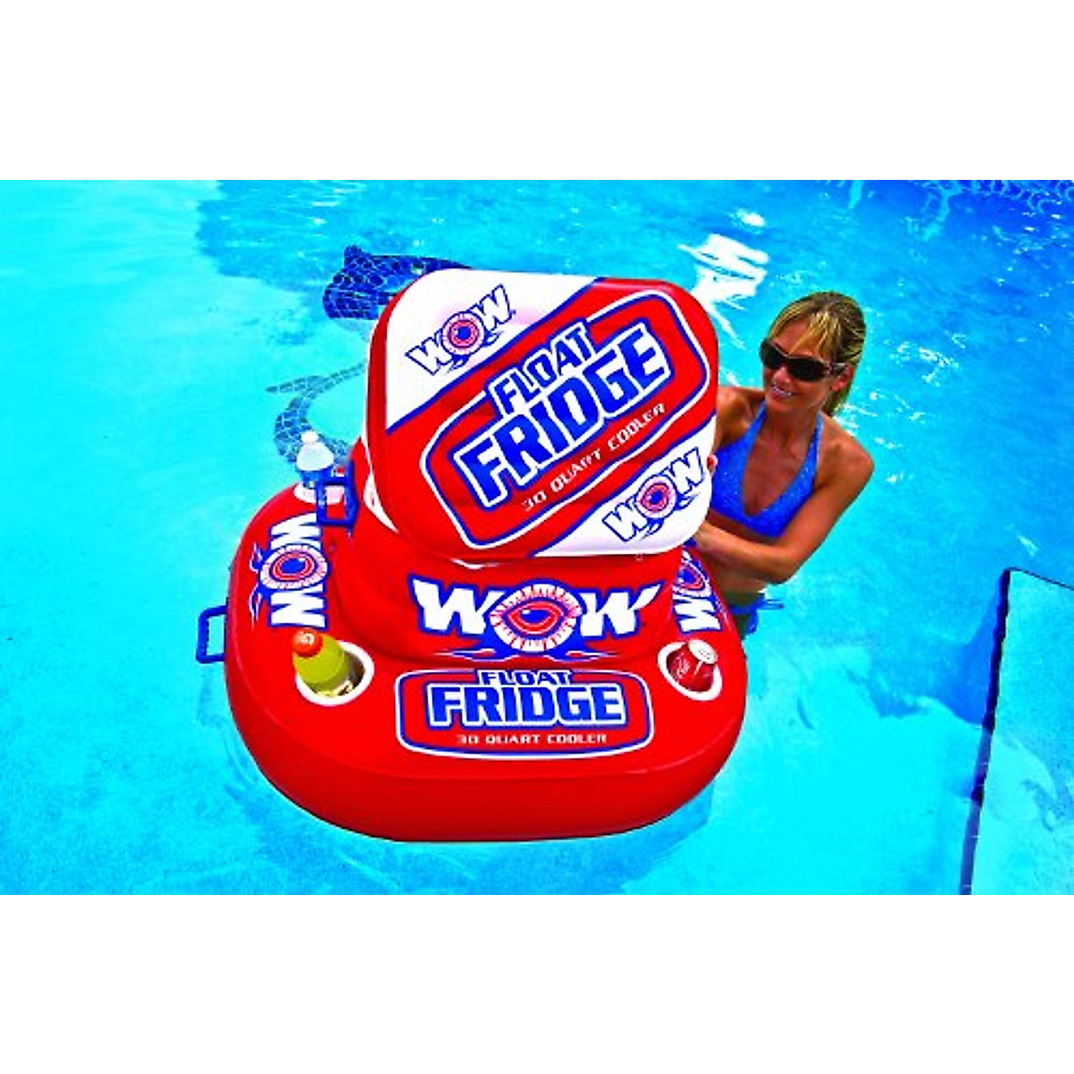 WOW World of Watersports Float Fridge 30 Can Capacity Inflatable Cooler, 11-2000
