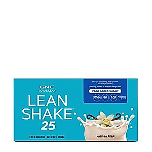 GNC Total Lean Lean Shake with 25g of Protein in just 170 Calories, Vanilla Bean 12 servings