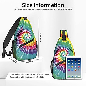 Dujiea Crossbody Backpack For Men Women Sling Bag, Beautiful Tie Dye Chest Bag Shoulder Bag Lightweight One Strap Backpack Multipurpose Travel Hiking Daypack