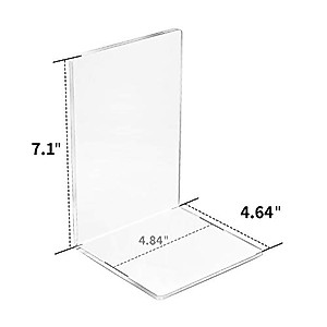 Yestbuy 4 Packs Acrylic Book End,Bookends for Shelves,Heavy Duty Book End,Clear Book Holder Desktop Organizer for Heavy Books/Movies/CDs Perfect Book Shelf Holder ( 4 pcs/2 Pairs )