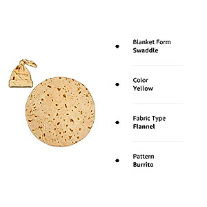 Newborn Baby Wrap Burrito Swaddle Blanket Tortilla Baby Blanket and Hat 34 Inch Soft Flannel Baby Burritos Safe Shower Blanket