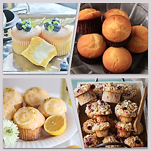 Elesinsoz 6 Cup Straight Edge 2.6 inch Muffin Cupcake Pan Nonstick Whoopie Pie Egg Frittata Cornbread Quiche Cheesecake Biscuit Cake Baking Tin Tray Mold for Toaster Oven Air Fryer