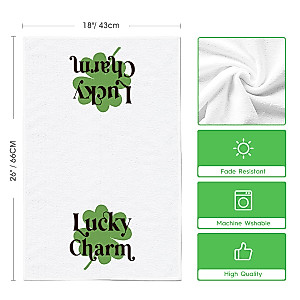 Artoid Mode Buffalo Plaid Clover Shamrock Lucky Charm St. Patrick's Day Kitchen Towels Dish Towels, 18x26 Inch Seasonal Kiss Me Hat Decoration Hand Towels Set of 4