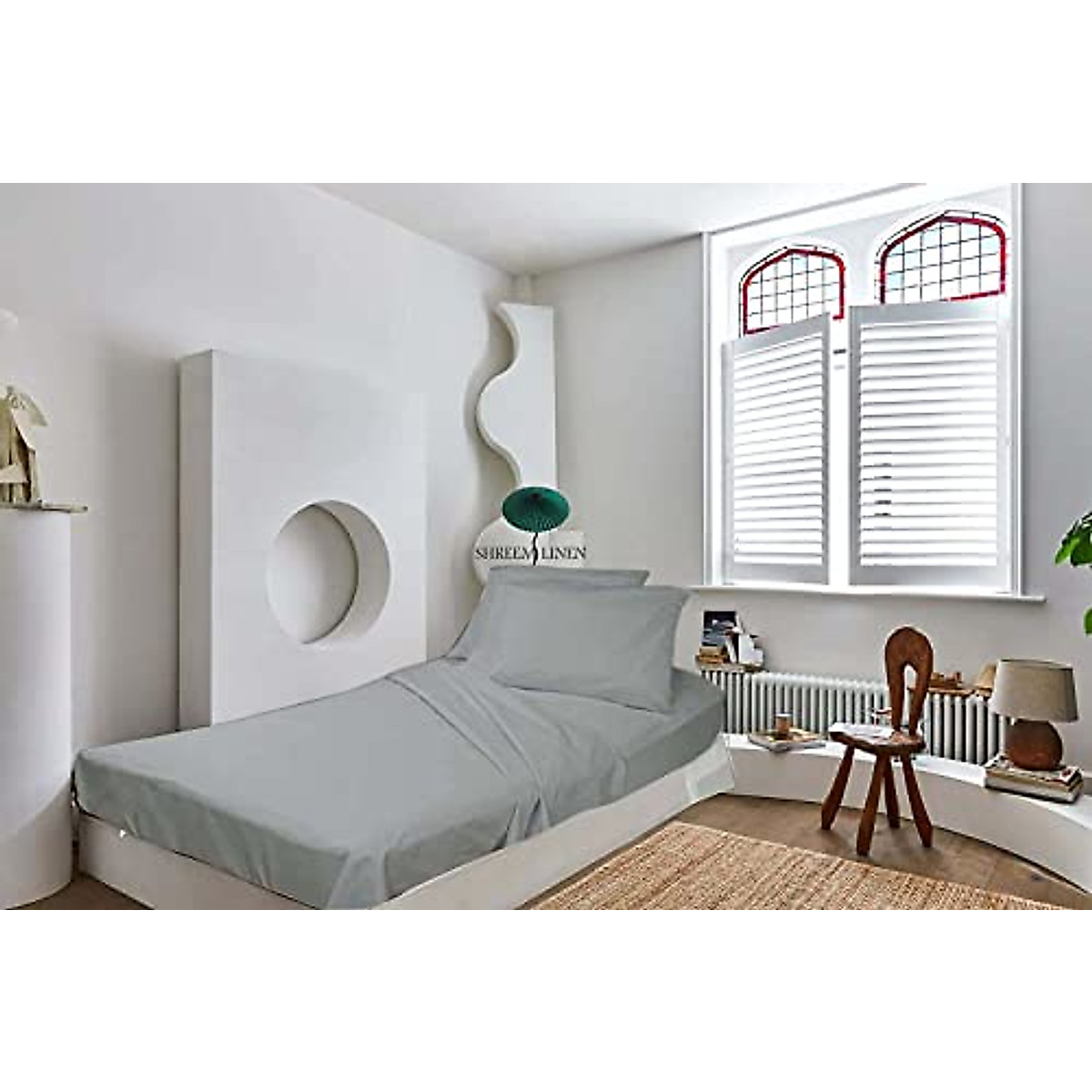 Microfiber RV Sheet Sets, 48x75 3/4 Full Bunk, Light Grey Solid, RV Bed Sheets for Campers, RV's & Travel Trailers Fit Mattress up to 8 Inch deep Motorhome RV Camping Sheets