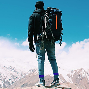 Wisdompro Ankle Strap, 1 Pair Polyester Blousing Garters Trousers Boots Blouses Hook and Loop Strap for Waders, Fly, Fishing, Hunting, Hiking, Cycling, Gardening, Military Uniforms (14 Inch Blue)