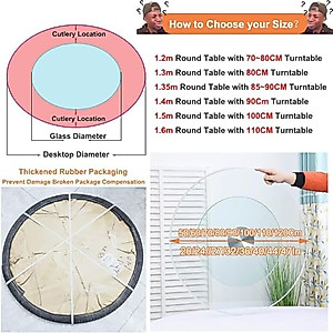 EMENAR Round Glass Lazy Susan Tabletop Rotating Serving Tray Heavy Duty Dining Table Turntable Transparent Serving Plate 20in-40in (Size : 100cm(40inch))