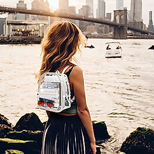 Mytium Clear Backpack,Transparent Backpack with Led lights See Through Backpack for Kids Adult School,Sport,Travel,Stadium-Large