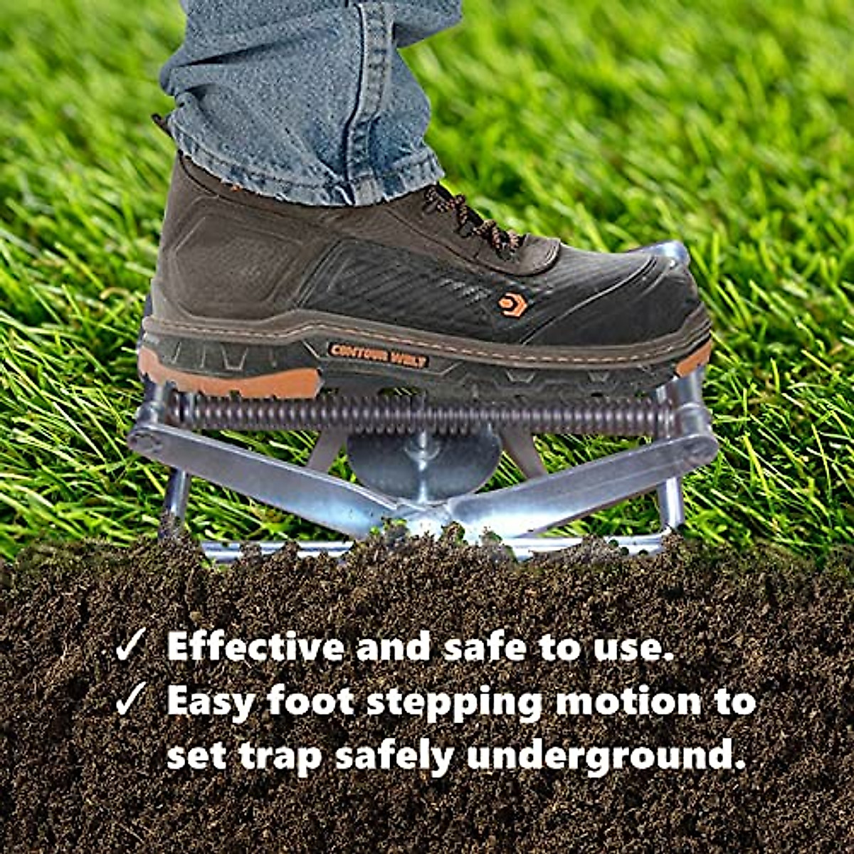 FPS (2 Pack Easy Set Mole Traps Easy One-Step, Out-of-Sight, Galvanized Steel Sold ONLY by Fox Peak Supply