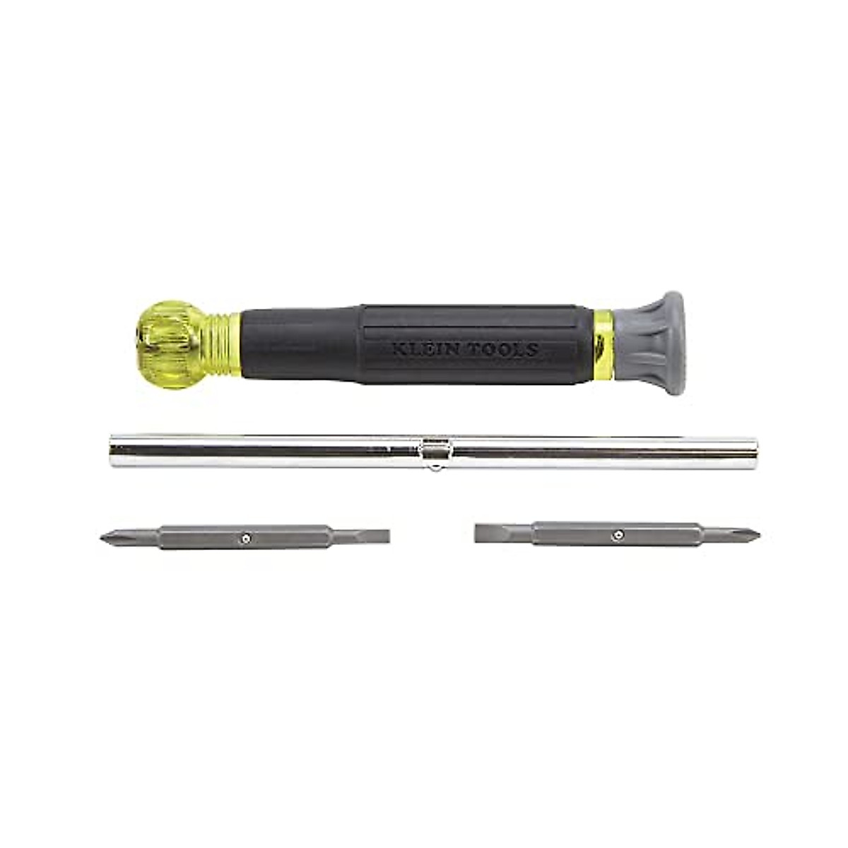 Klein Tools 32581 4-in-1 Electronics Screwdriver Set with Precision Machines Bits: 2 Slotted, 2 Phillips, and Cushion Grip Handles, 4-Piece