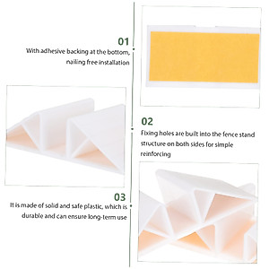 Hohopeti 4pcs Kitten Playpen Triangular Groove Door Ways Stairs Accessories Configurable Support Feet Cat Playpen Door Stopper Dog Gate Support Pet Fence Plastic Child White Base