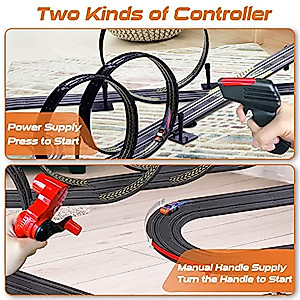 High-Speed Slot Car Race Track Playset, Deluxe Size Car Racing Games for Kids Electric Powered Super Loop Speedway with Two Cars for Dual Racing, Kids Toys for 6 7 8 9 10-16 Years Old Boys Gifts