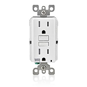 Leviton GFWT1-W 15 Amp Self-Test SmartlockPro Slim GFCI Weather-Resistant and Tamper-Resistant Receptacle with LED Indicator, 10-Pack, White
