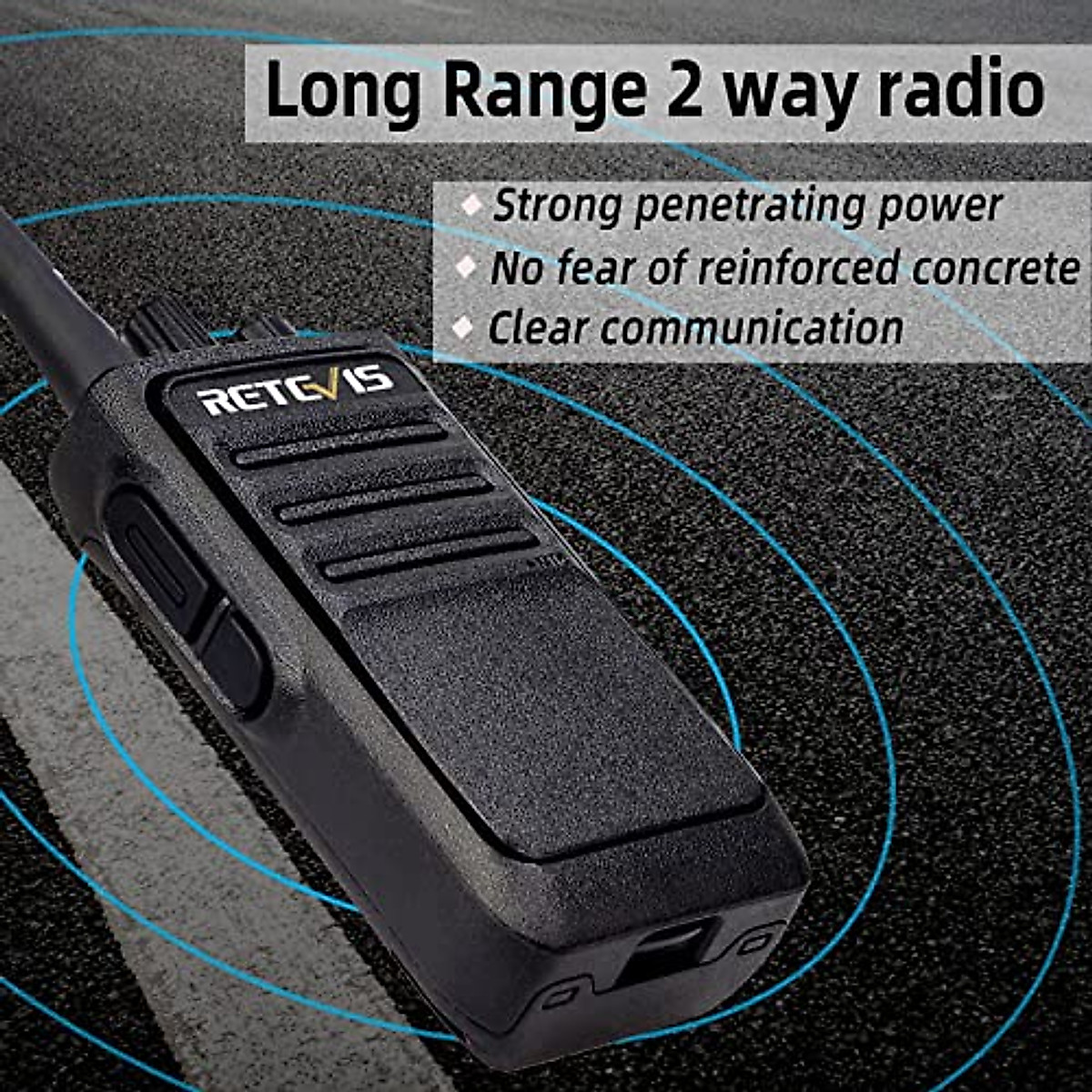Retevis RT17 Walkie Talkies Long Range, Durable Two Way Radio Rechargeable with USB Charger Base, Portable 2 Way Radios with Earpieces Mic, for Adults School Security Warehouse Construction(6 Pack)