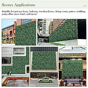 Giantex 12PCS 20x20inch Artificial Boxwood Panels Garden Privacy Fence Screen, 33.3 Sq.ft Faux Greenery Wall Privacy Hedge for Wedding Decor Fence Backdrop, Patio Topiary Hedge Protective Screen