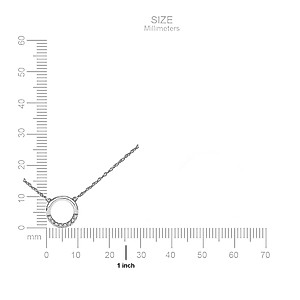 Open Circle Diamond Necklace for Women in 10k White Gold 1/10ct (I-J, I3), 17 inch, by Keepsake