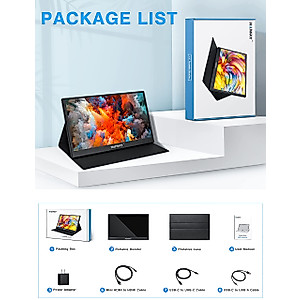 Haiway Portable Monitor, Laptop Monitor 14 inch 1366x768 RES, Ultra Slim Second External Monitor USB C HDMI Gaming Travel Monitor for Laptop Desktop Mac Phone PS4 Xbox Switch with Protective Cover