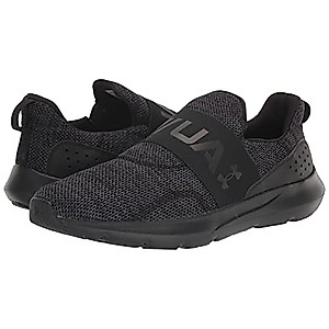 Under Armour Men's Surge 3 Slip On Running Shoe, (002) Black/Black/Black, 12