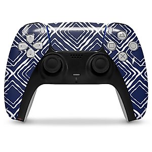 WraptorSkinz Skin Wrap compatible with Sony PS5 DualSense Controller Wavey Navy Blue (CONTROLLER NOT INCLUDED)