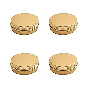 Othmro 6pcs 2oz Metal Round Tins Aluminum Tin Cans Containers with Screw Lid, 68 * 25mm(DxH) Gold tin cans for Salve, Spices, Lip Balm, Tea or Candies 60ml