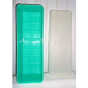 Tupperware Vintage Jadite Green Produce Thin-stor Celery Storage with Frosted Seal #892 Vegetable Crisper Keeper