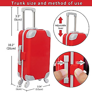 XFEYUE 18 inch Doll Clothes and Accessories - Suitcase Travel Luggage Play Set, Including Doll Clothes, Sunglasses, Camera, Computer, Mobile Phone, Unicorn Pillow Fit 18 inch Girl Doll