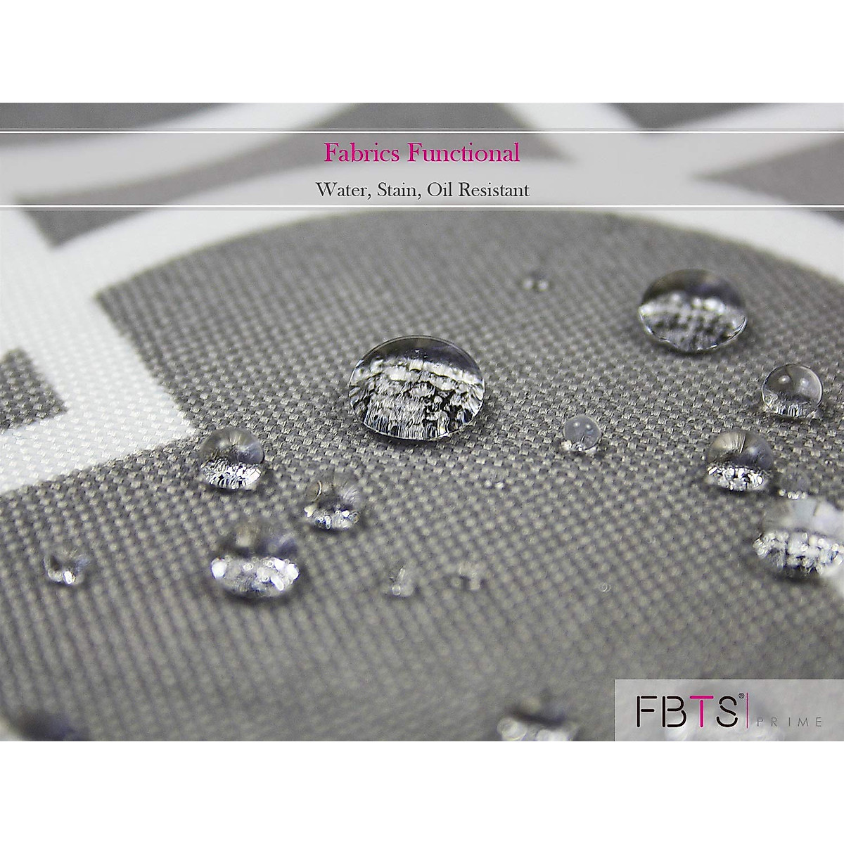 FBTS Prime Outdoor Seat Cushions Set of 2 Patio Chair Cushions with Ties 16x17 Inch Grey Geometry U-Shape Chair Pads for Outdoor Patio Furniture Garden Home Office