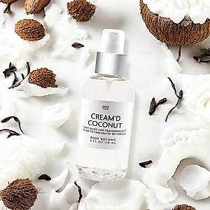 Cream'd Coconut Fine Fragrance Mist by Body Botanic 4 Fl Oz 118 mL - an Irresistible Blend of Coconut Milk, Fresh Coconut, Cashmere and Vanilla Noir