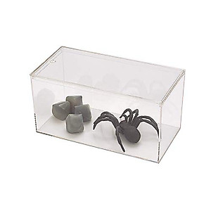Pioneer Plastics 083CAQUA Clear Micro Habitat Terrarium, Tarantula Enclosure, Desktop Aquarium, 7.75" W x 3.75" D x 3.75" H