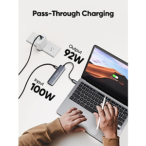 USB C Hub, CableCreation 5-in-1 USB C to HDMI Multiport Adapter, 100W PD, 3 USB 3.0 Ports for MacBook Pro, MacBook Air M1/M2, iPad Pro, Surface Pro, XPS