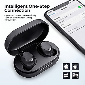 VASSCA Wireless Earbuds, Bluetooth Headphones with Charging Case, & Fast Charge, 25h Playtime, IPX8, Deep Bass, in-Ear Supports Mono Mode, for Music, Calls, and Siri Black