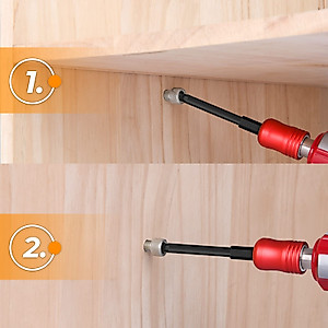 Tonsiki Ball End Hex Head Allen Wrench Drill Bit Set (24PCS Metric & SAE), Upgraded 1/4" Quick Release Shank Magnetic S2 Steel Ball End Hex Screwdriver Bit Set, Perfect for IKEA Type Furniture
