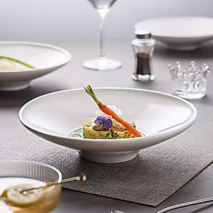 Dinner Plates Set Cold Dish Plate, Commercial Dish Plate Hotel Club Exquisite Tableware Deep Plate Creative Soup Plate Kitchen Salad Bowl (Size : Medium)
