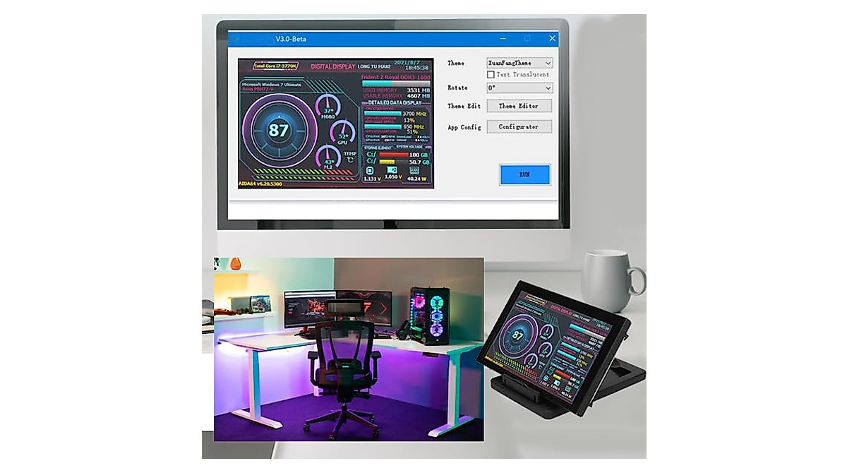 GOWENIC 5in PC Temp Monitor - Track Your CPU Performance