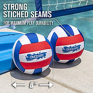 GoSports Pro Neoprene Pool Volleyball 2 Pack, Waterproof Volleyballs with Ball Pump