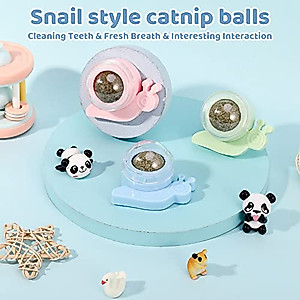 Catnip Balls for Cats Wall, 3 Pack Catnip Toys, Teeth Cleaning Cat Toy, Rotatable Edible Catnip Balls for Cats Wall, Self-Adhesive Cat Toys, Safe Healthy Kitten Chew Toys, Cat Wall Treats