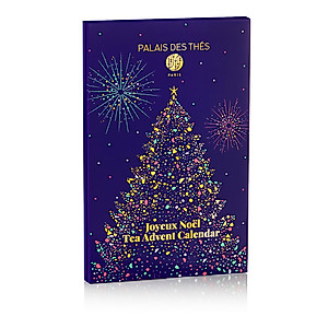 Palais des Thés - Joyeux Noël Tea - Advent Holiday Calendar with Premium Parisian Single Estate Herbal, Black, Oolong, Rooibos, Green Teas - 24 Tea Bags Total